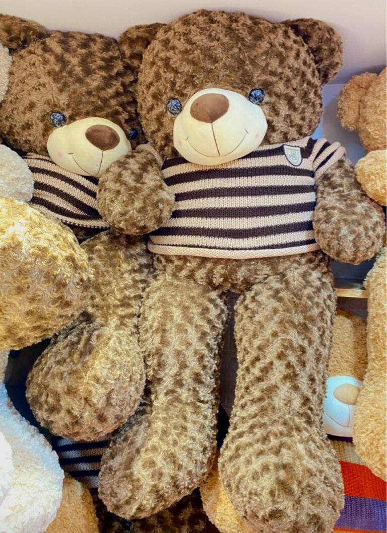TEDDY CHOCO ÁO LEN SỌC NÂU – Gấu Bông Mập